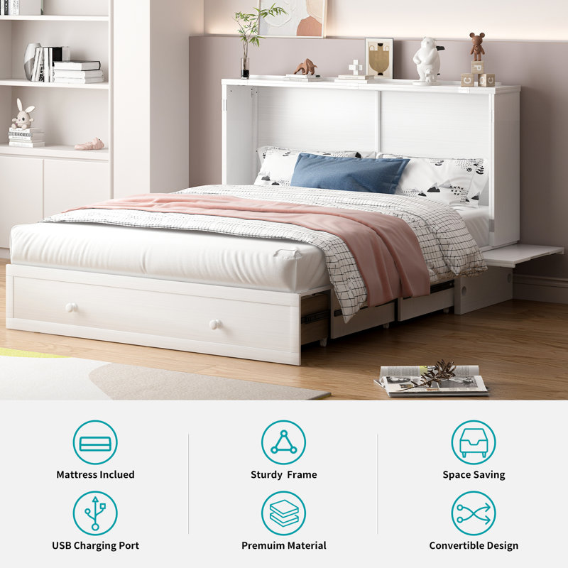 Augie storage murphy bed red barrel studio store